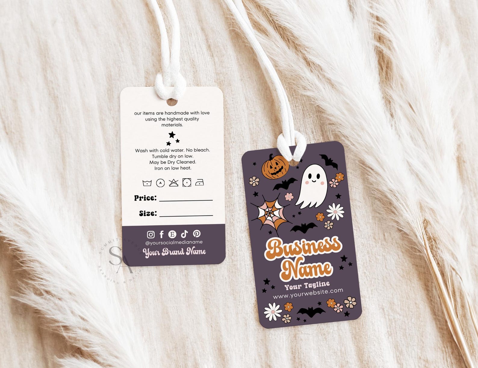 Retro Halloween Editable Price Tag Canva Template, Printable Product ...