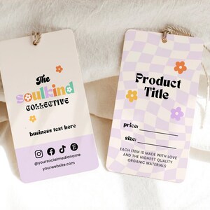 Retro Flower Editable Price Tag Canva Template, Check Printable Product ...