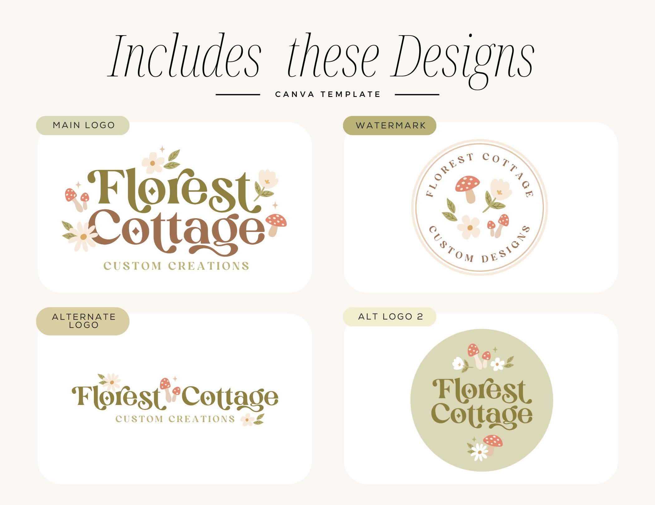 Cottagecore Logo Design Canva Template, DIY Editable Logo Template ...