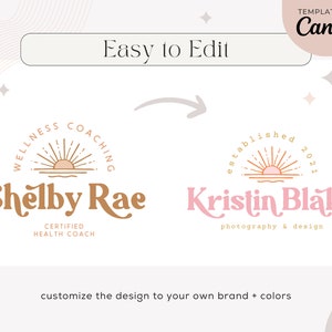 Editable Retro Sun Logo Design Instant Download, Canva Logo Template ...