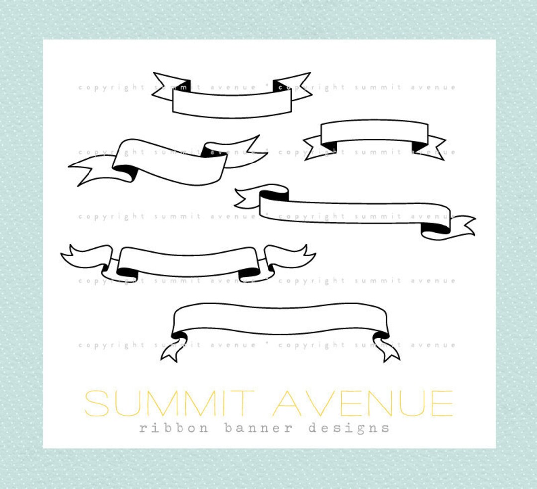 Ribbon & Banners Digital Clip Art - for Photography Scrapbook Logos or ...