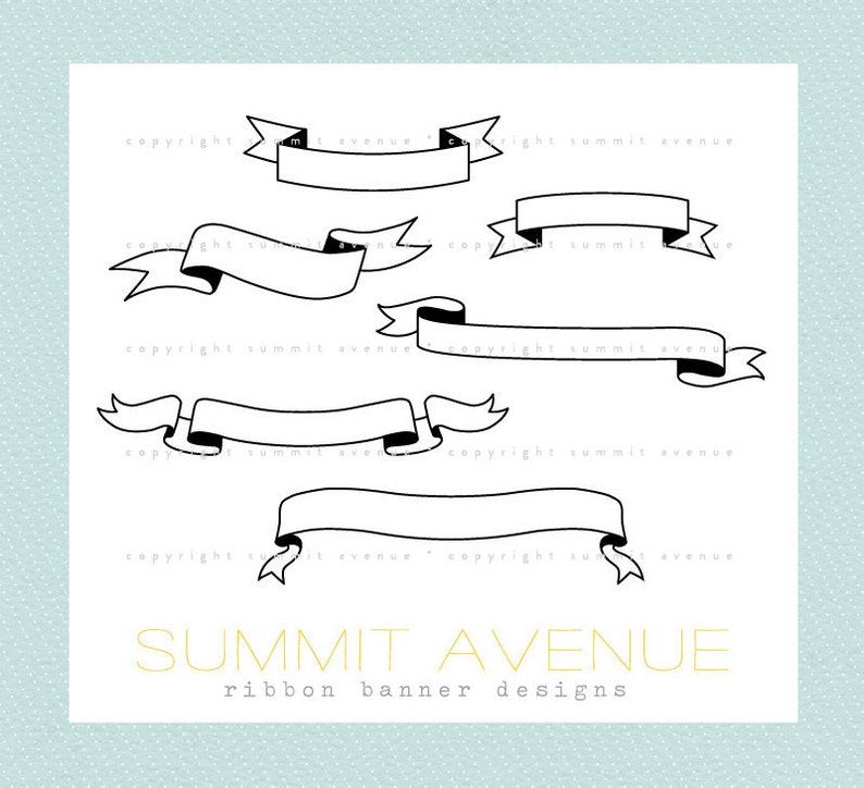 Ribbon & Banners Digital Clip Art - for Photography Scrapbook Logos or ...