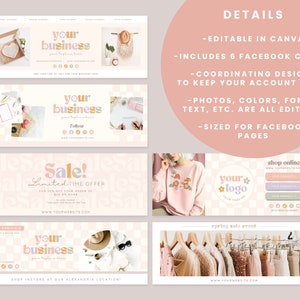 Editable Facebook Covers, DIY Boho Floral Facebook Page Banners ...