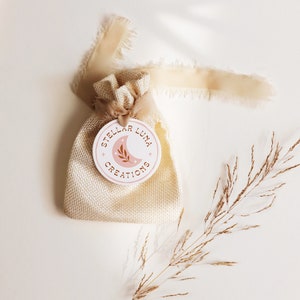 DIY Retro Groovy MOON Logo Design Instant Download, Premade Modern Boho ...