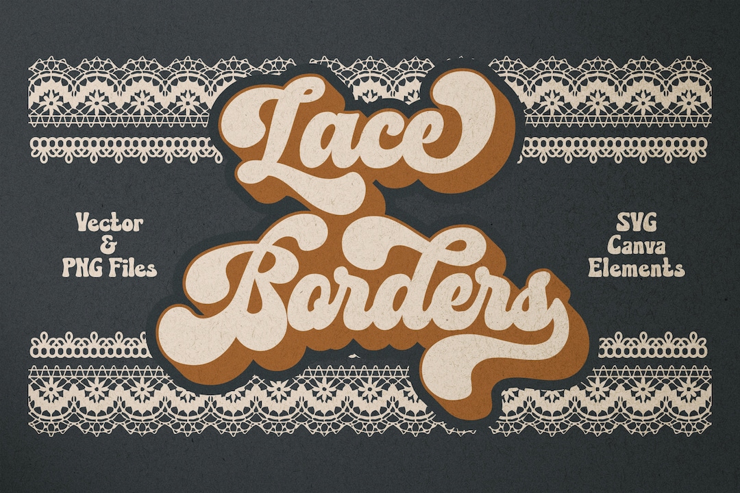 Fancy Digital Lace Borders Designs, Canva Elements, Lace SVG Cut Files ...