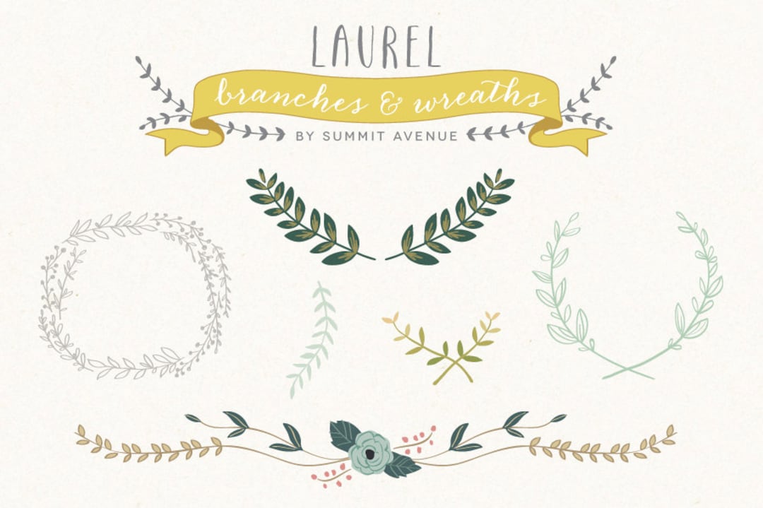 Vintage Laurel & Wreath Design Elements - for Personal or Photography ...