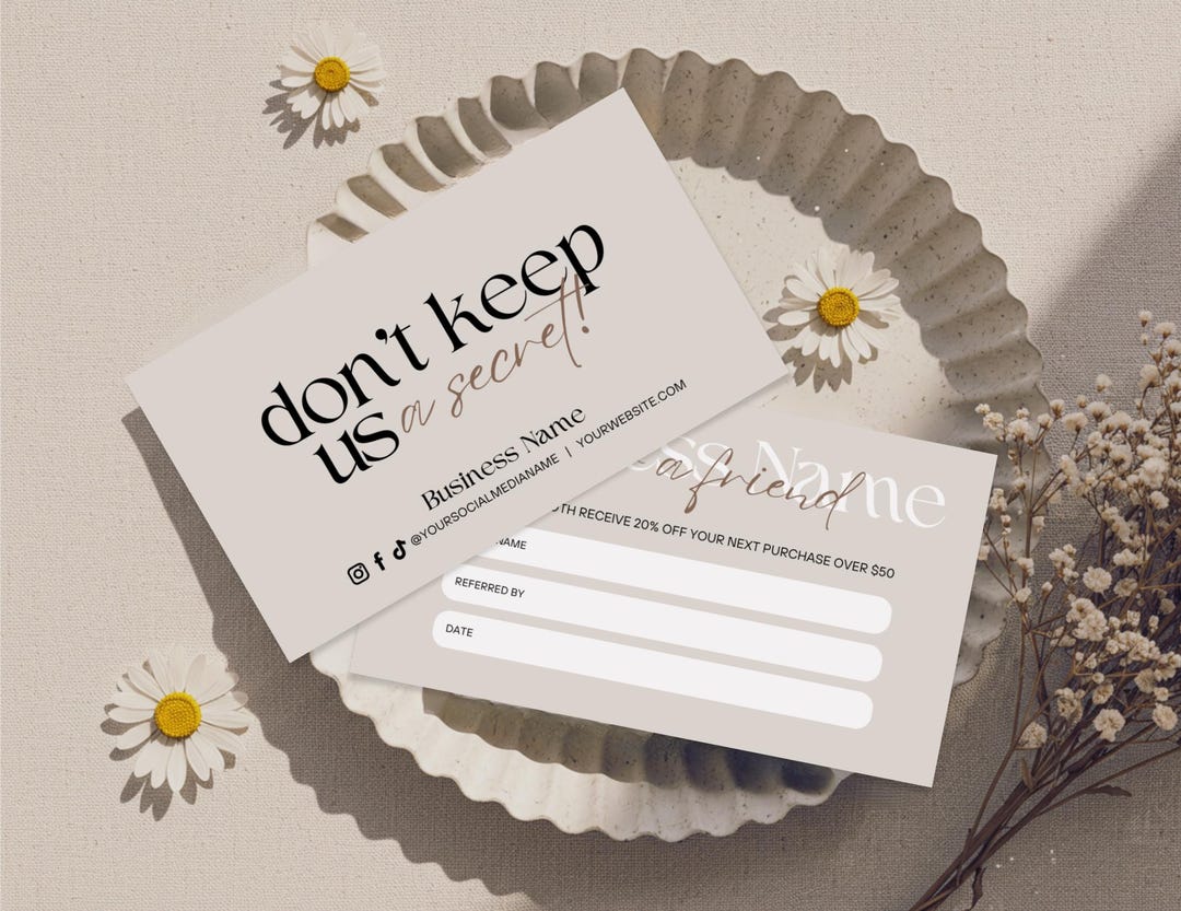 Modern Refer A Friend Business Card Template, Printable Referral ...