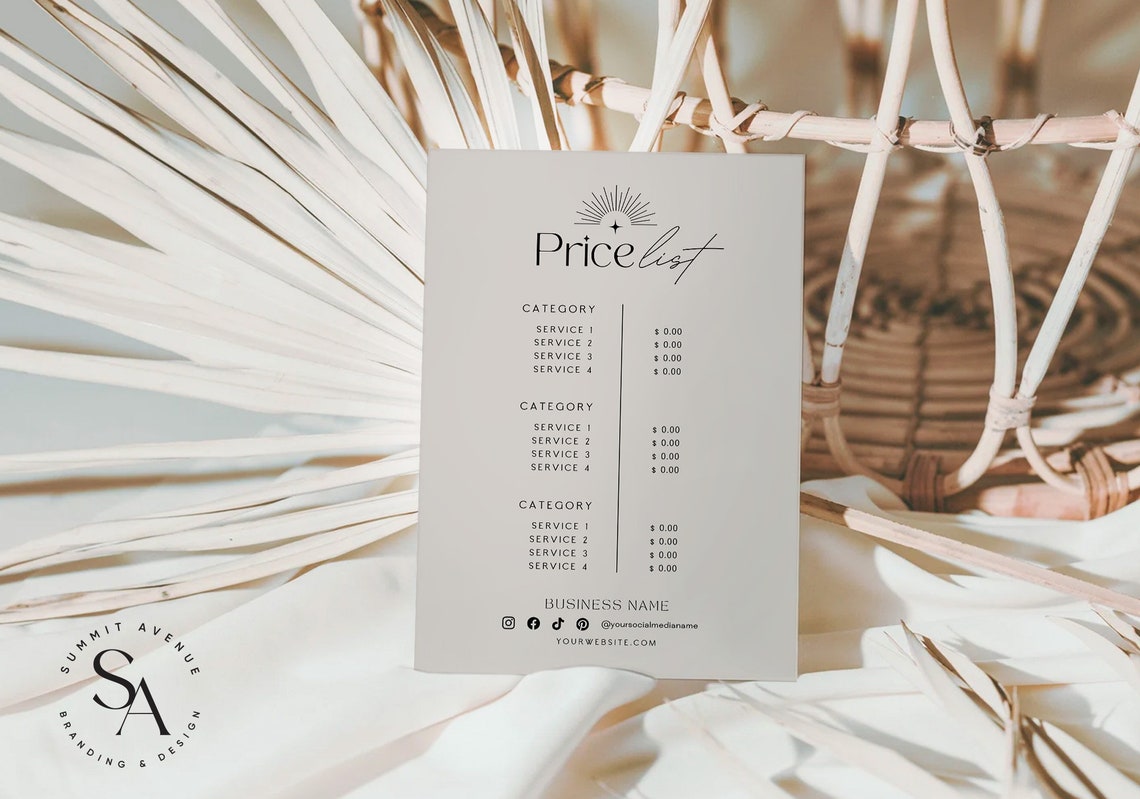 Minimalist Price List Canva Template, Instagram Story Price List ...
