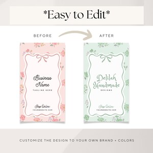 Editable Coquette Bow Hang Tag Canva Template, Printable Boutique ...