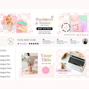 Etsy Shop Banner Template Canva Template, Retro DIY Etsy Shop Kit, Etsy ...