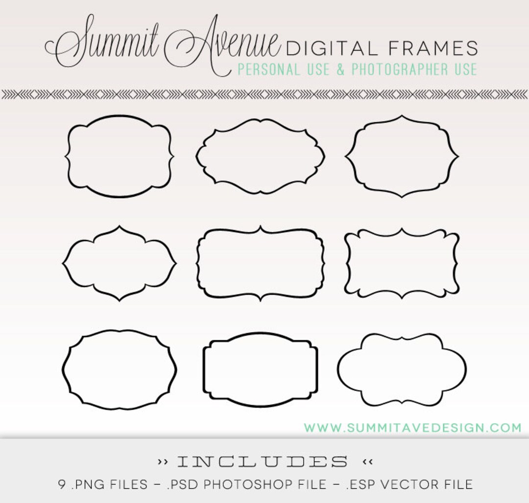 Digital Frames & LABELS Digital Clip Art - for Photography ...