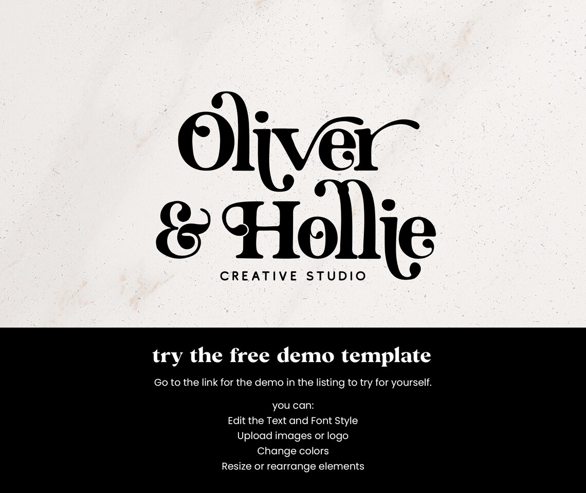 Editable DIY Boho Text Logo Design Instant Download Premade - Etsy