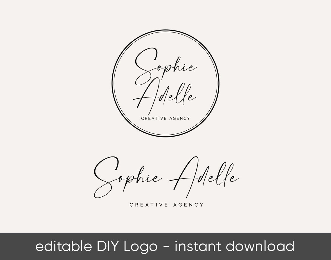 Editable Circle Signature Logo Design Instant Download DIY - Etsy