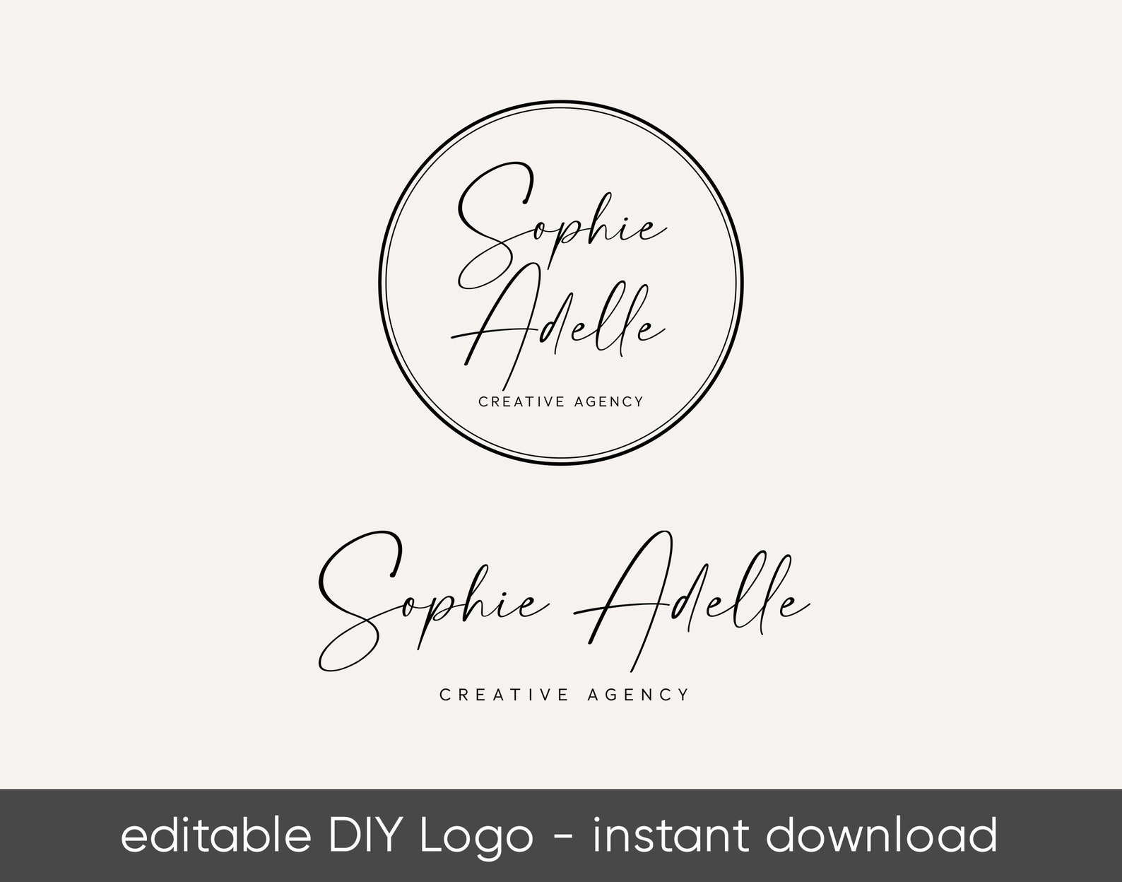 Editable Circle Signature Logo Design Instant Download DIY - Etsy