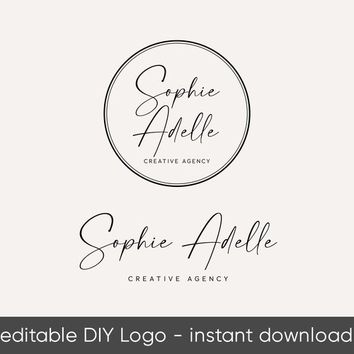 Heart Signature Logo Design Instant Download DIY Premade - Etsy