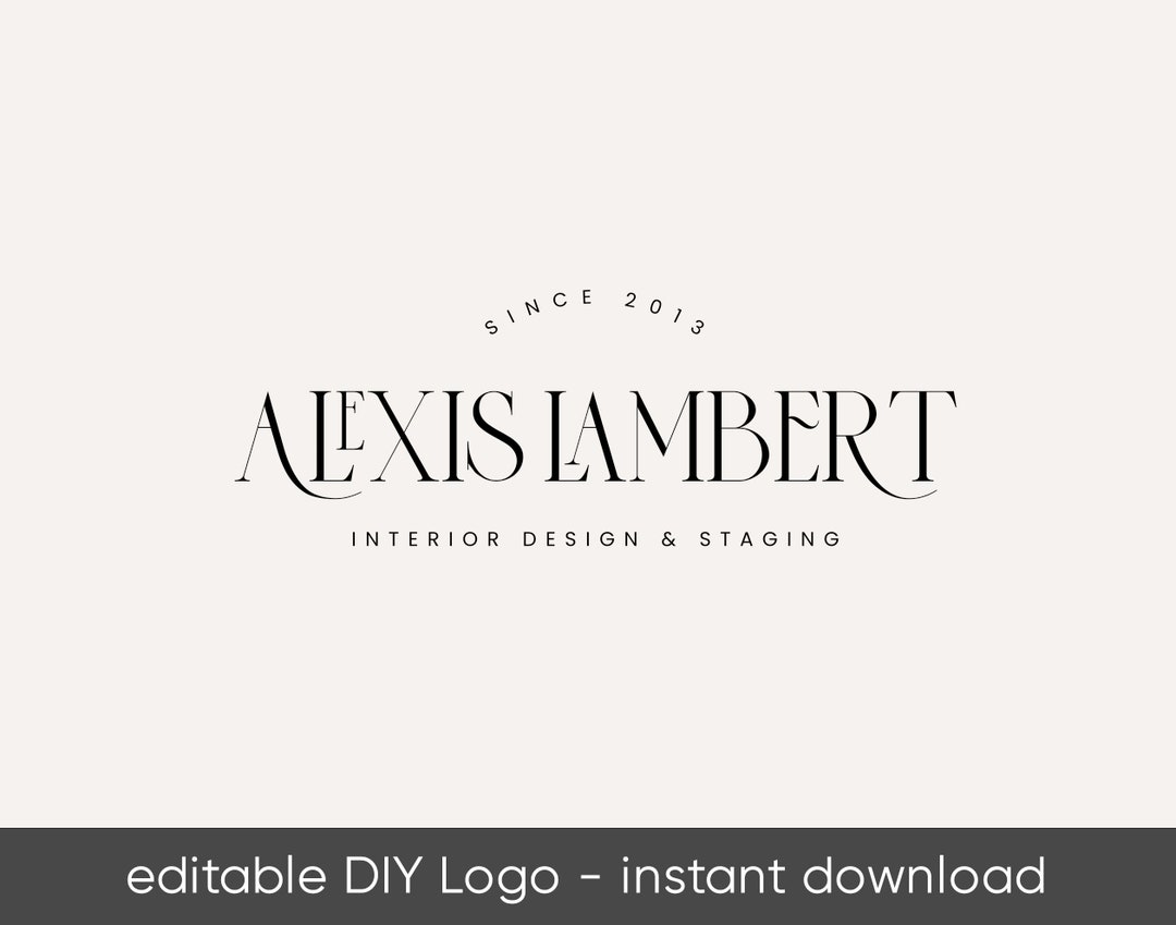 Modern Text Logo Design Instant Download, Boho Logo DIY Premade Logo ...