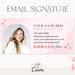 Pink Peach Email Signature Template Canva, Gmail Outlook, Small ...