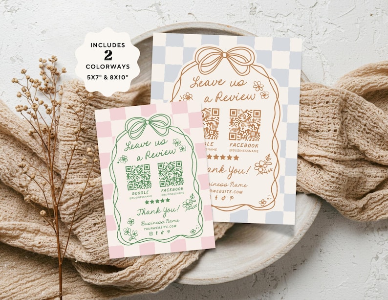 Ask for Review QR Code Sign Template Canva, Facebook Review, Google ...
