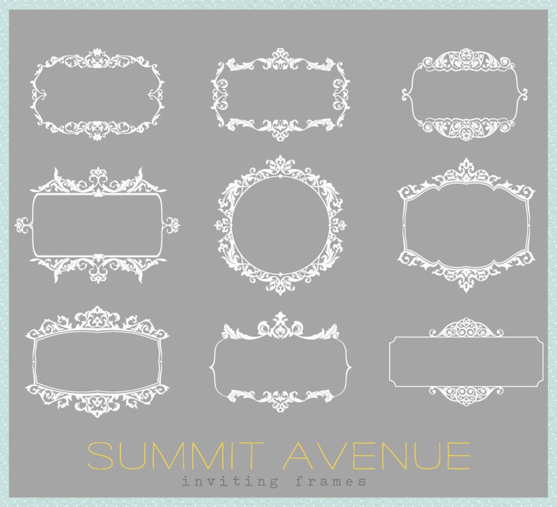 CLIP ART Set of 18 Designer Frames Personal & Commercial Use | Etsy