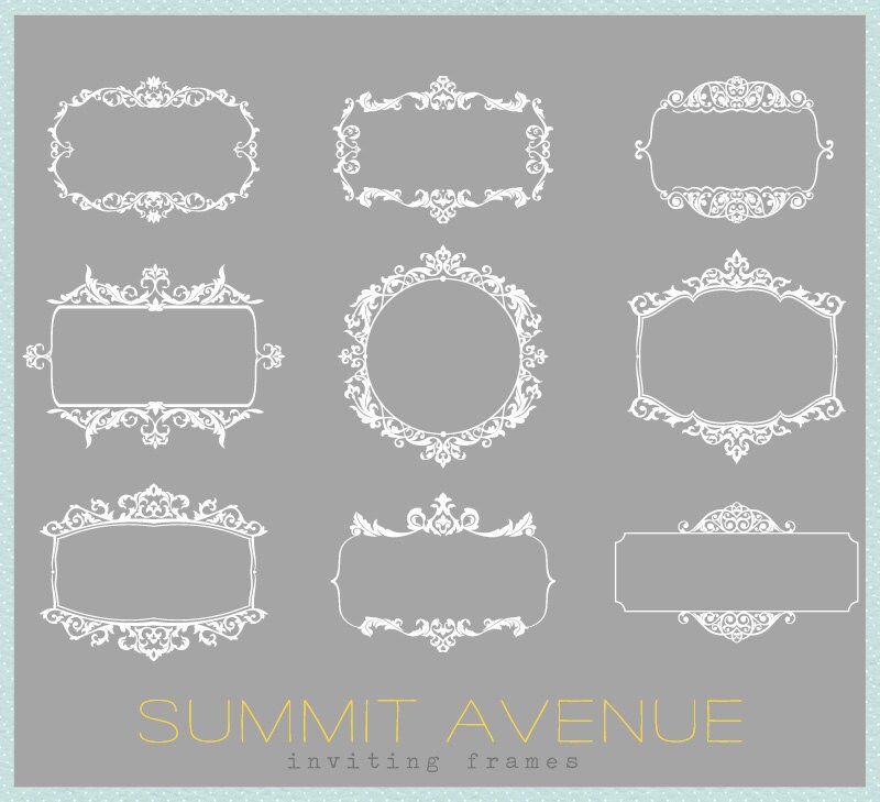 CLIP ART Set of 18 Designer Frames Personal & Commercial Use | Etsy