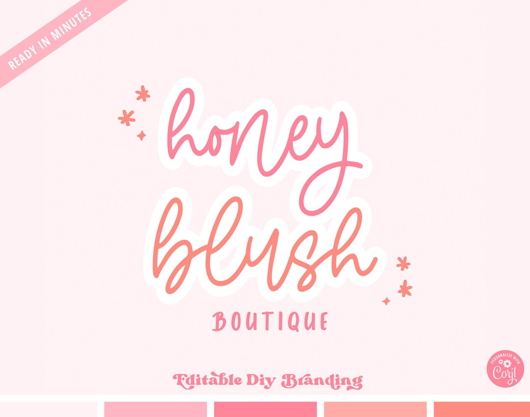 DIY Editable Bright Colorful Logo Design, Premade Fun Script Logo ...