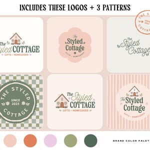 Cottagecore Logo Design, Editable Canva Logo Template, Boho Logo for ...