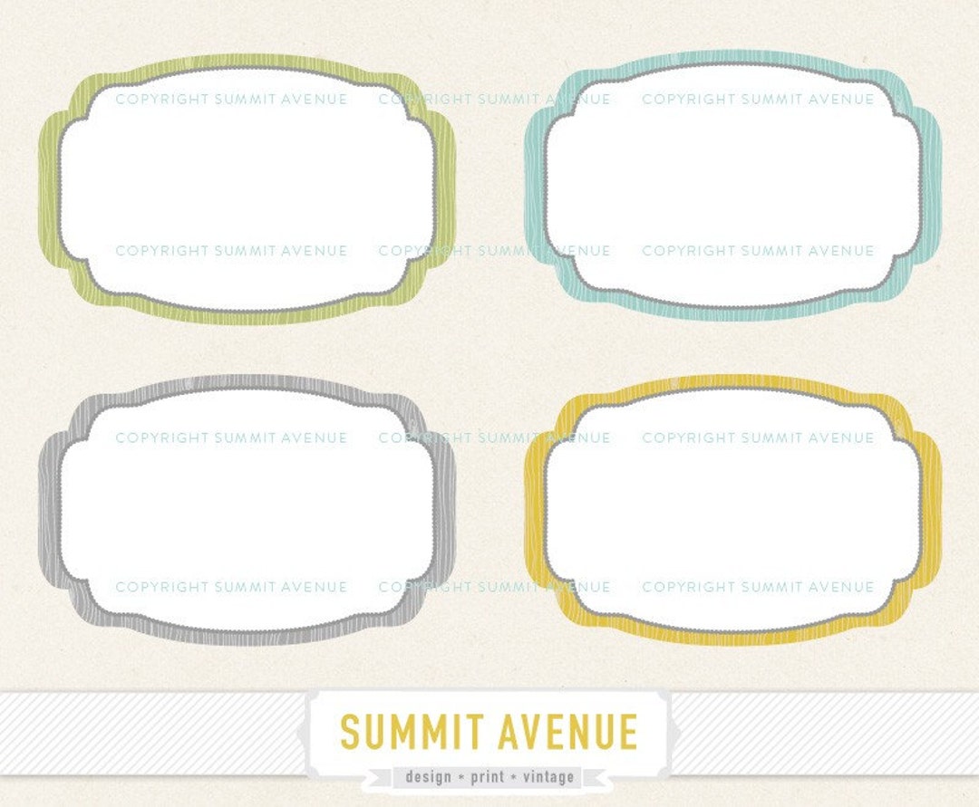 Digital CLIP ART Decorative Woodgrain Frame Label Shapes - for ...