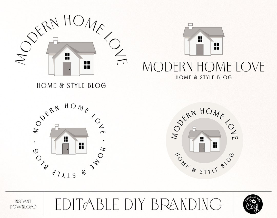 DIY Modern Home Logo Design Instant Download, Premade House Logo ...