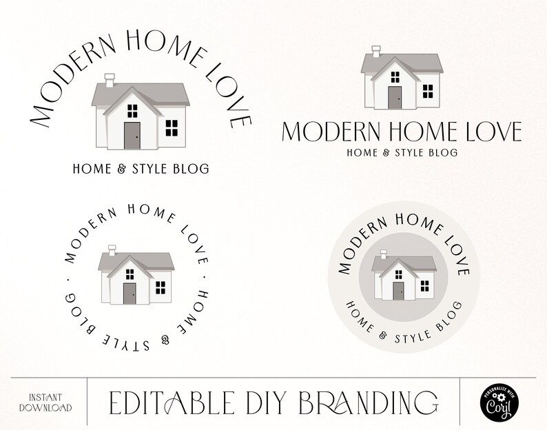 DIY Modern Home Logo Design Instant Download Premade House - Etsy