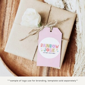 Rainbow Logo Design Template, Editable Canva Logo Design, Retro Rainbow ...