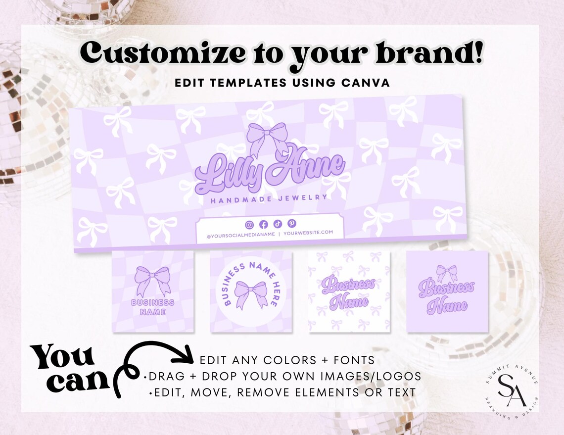 Editable Coquette Facebook Kit, Preppy Facebook Page Banners, DIY Cute ...