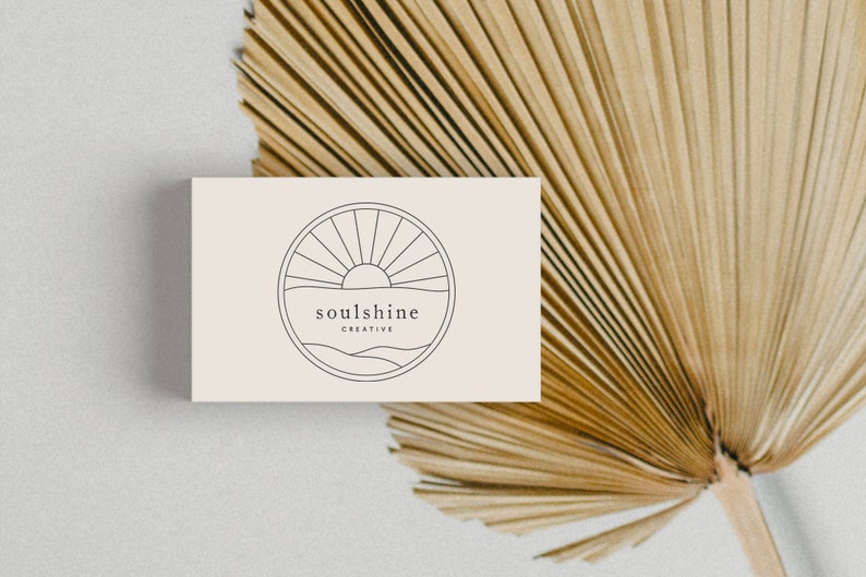 Modern Sun Logo Design Instant Download Boho Sunshine Logo | Etsy