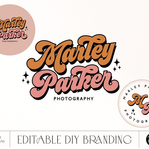 DIY Retro Script Logo Design / Instant Download / Premade - Etsy