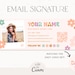 Pink Peach Email Signature Template Canva, Gmail Outlook, Small ...