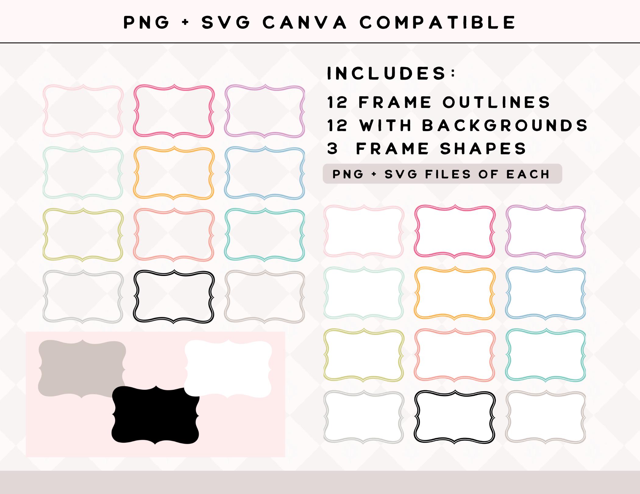 Fancy Scallop Frame Clip Art Bundle | Png, SVG, AI, Eps | Editable ...