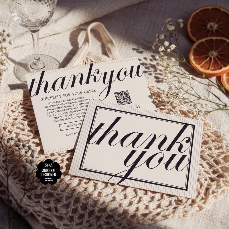 Fancy Thank You Card - Etsy