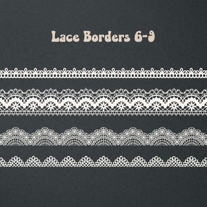 Fancy Digital Lace Borders Designs, Canva Elements, Lace SVG Cut Files ...
