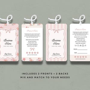 Editable Coquette Bow Hang Tag Canva Template, Printable Boutique ...