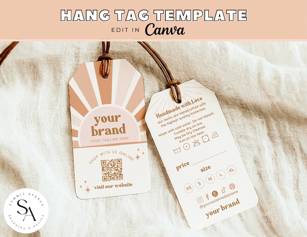 Sunshine Editable Price Tag Canva Template, Product Tags, Retro Product ...