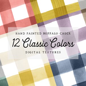 Hand Painted Buffalo Check Patterns, Watercolor Buffalo Check Digital ...