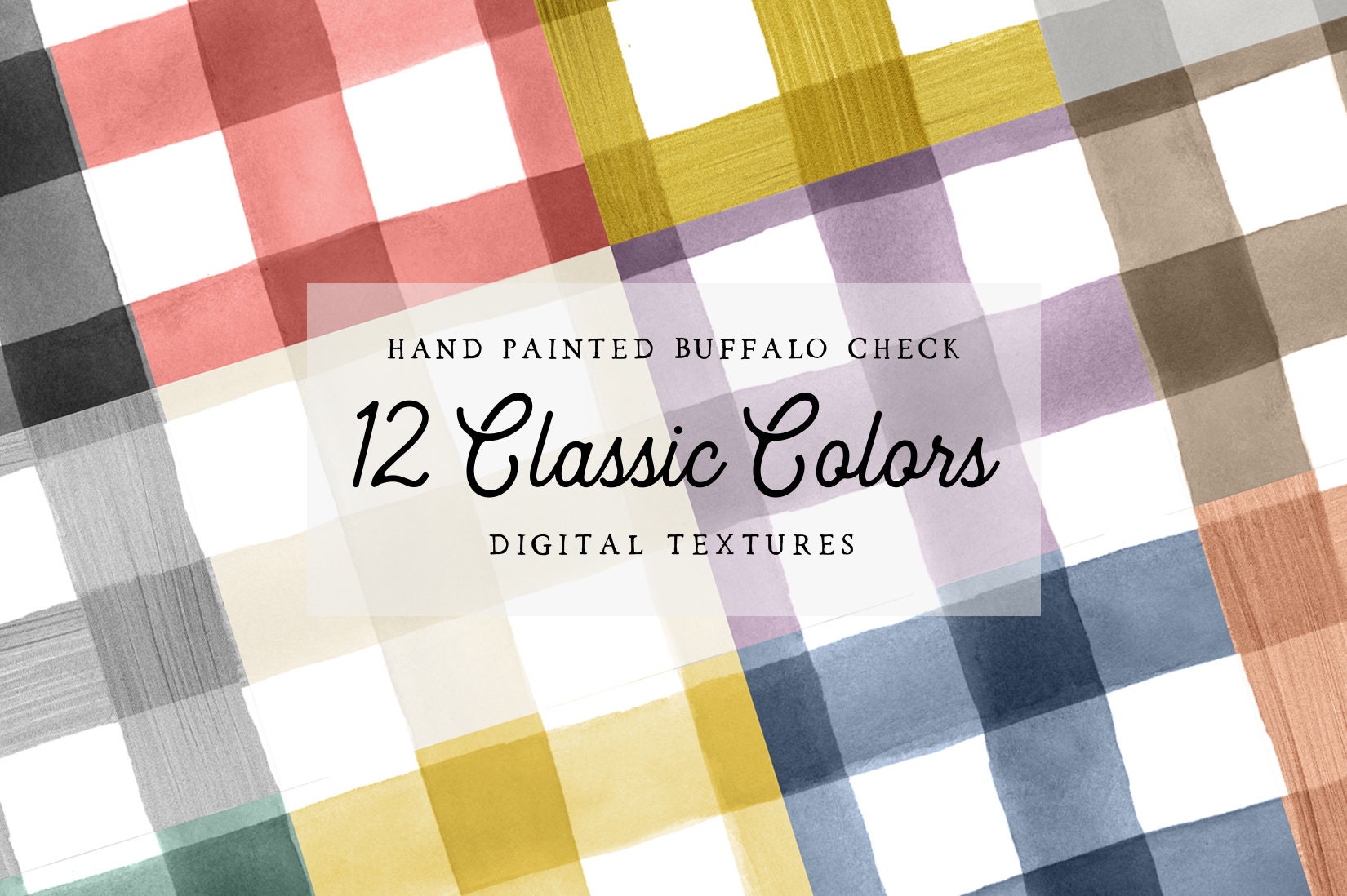 Hand Painted Buffalo Check Patterns Watercolor Buffalo Check - Etsy