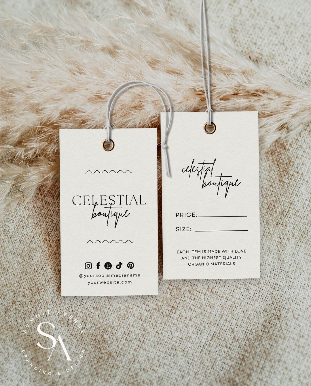 Modern Small Business Hang Tag, Hanging Price Tag, Minimalist Boutique ...