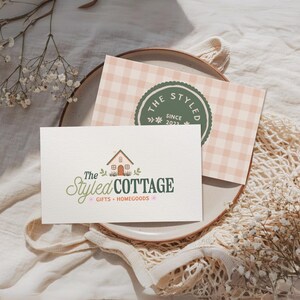 Cottagecore Logo Design, Editable Canva Logo Template, Boho Logo for ...