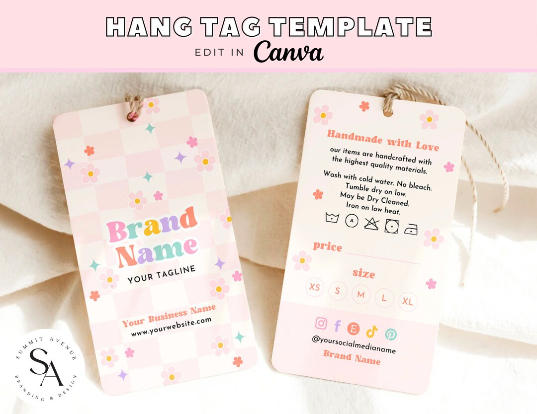 Retro Flower Editable Price Tag Canva Template, Check Printable Product ...