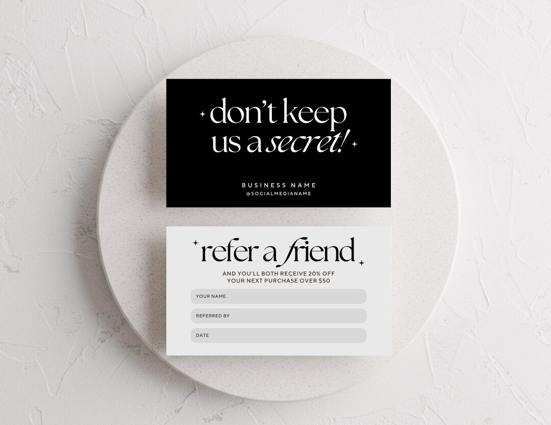 Modern Refer A Friend Business Card Template, Luxury Printable Referral ...