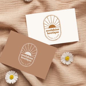 Hand Drawn Retro 70s Sun Logo Design Instant Download, Boho Sunshine ...