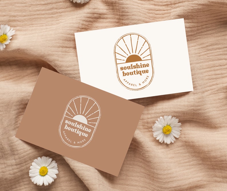 Hand Drawn Retro 70s Sun Logo Design Instant Download Boho - Etsy