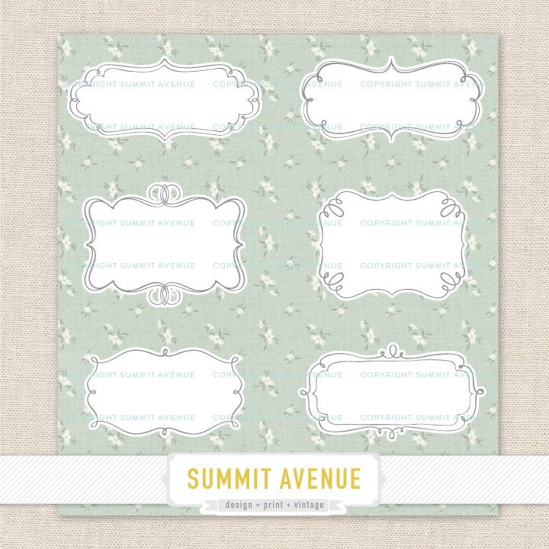 Scrapbooking - Digital CLIP ART Set of 12 Fancy Hand Drawn Frames ...