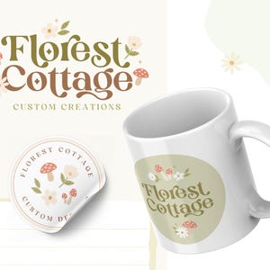 Cottagecore Logo Design Canva Template, DIY Editable Logo Template ...