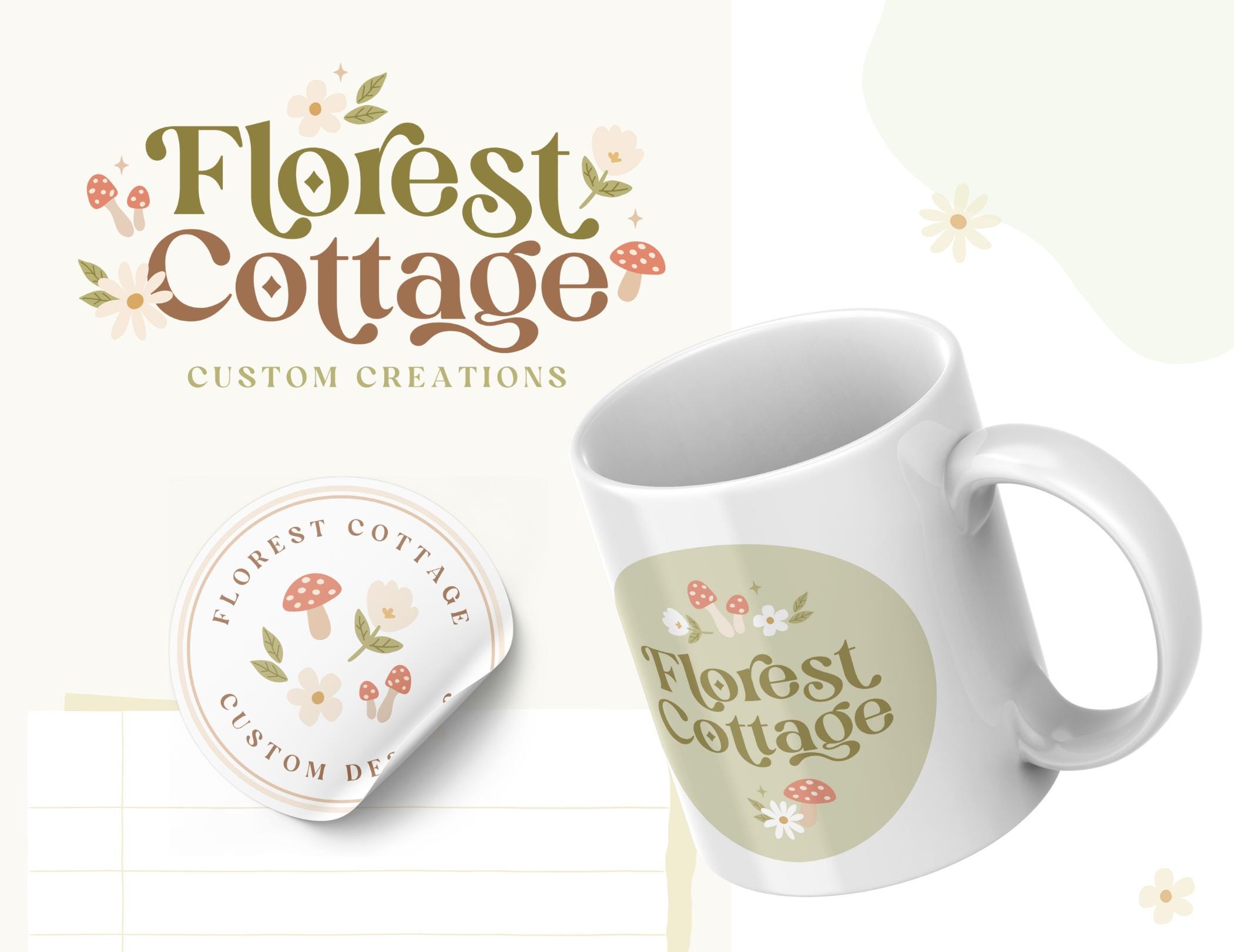 Cottagecore Logo Design Canva Template, DIY Editable Logo Template ...